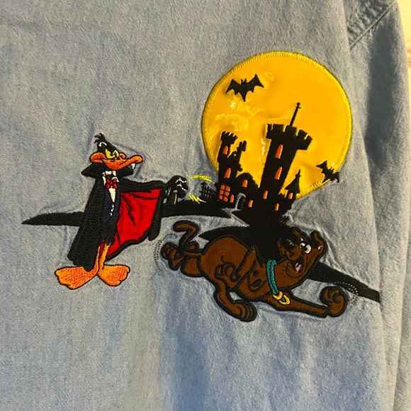 Warner Bros. | Tops | Rare Vintage Warner Brothers Halloween Button Up ...